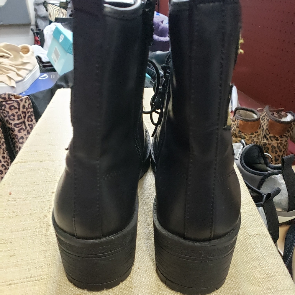 Madden Girl Combat Boots With Military Patches - Gem